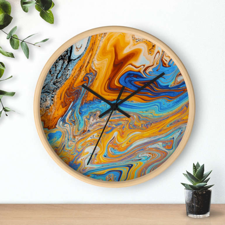Abstract Paint Wall clock | Her Track